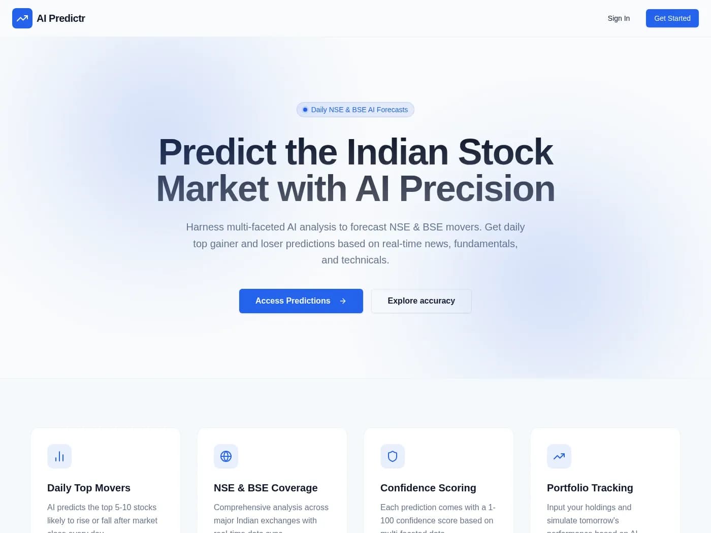 NSE BSE AI Predictr