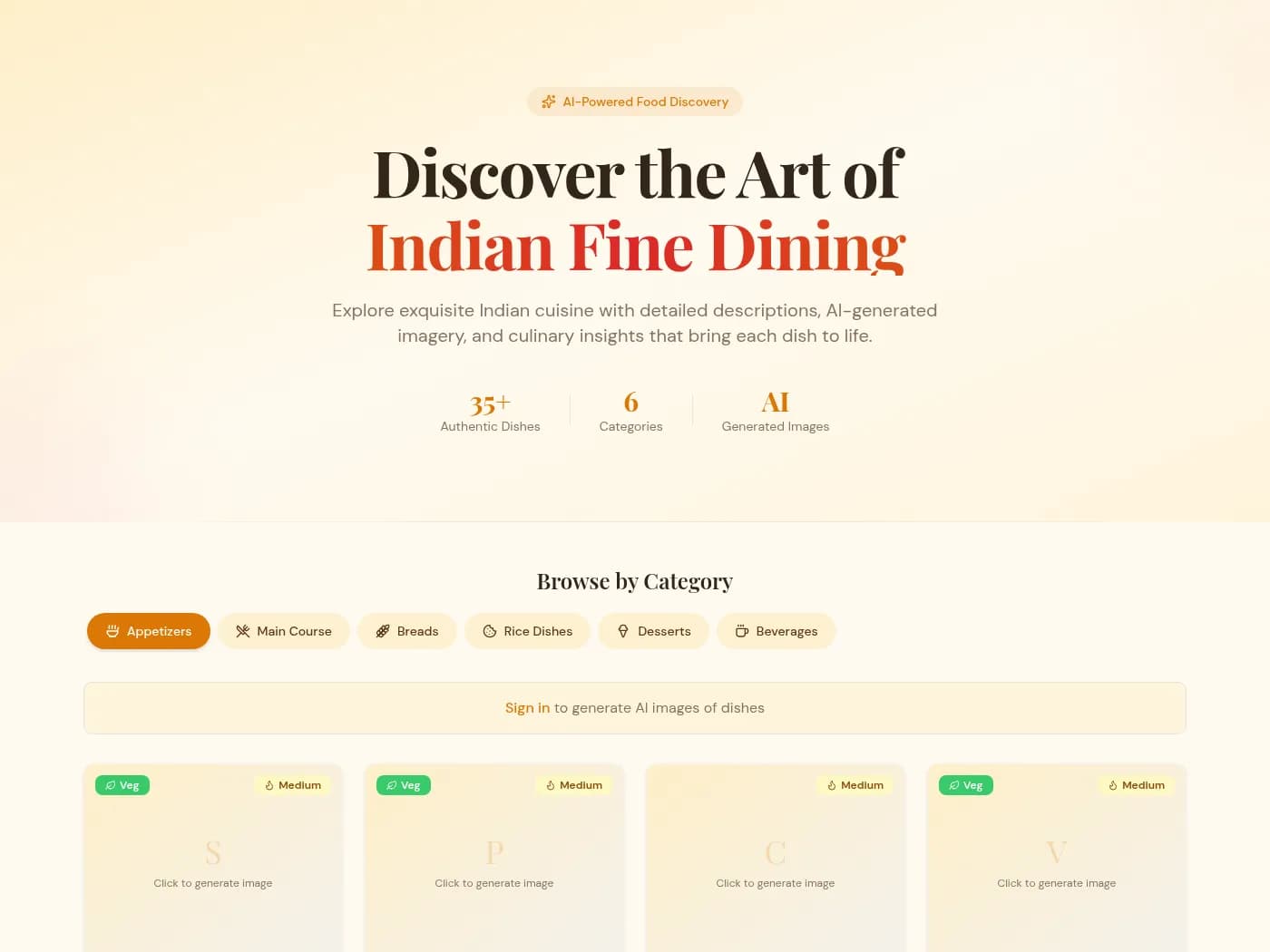 Indian Cuisine Explorer