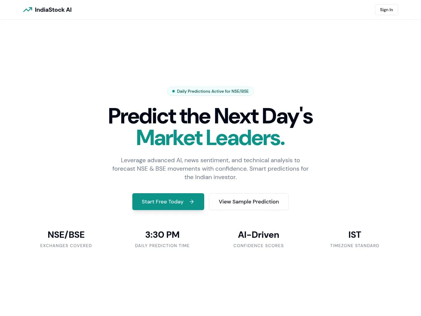 IndiaStock AI Predictor