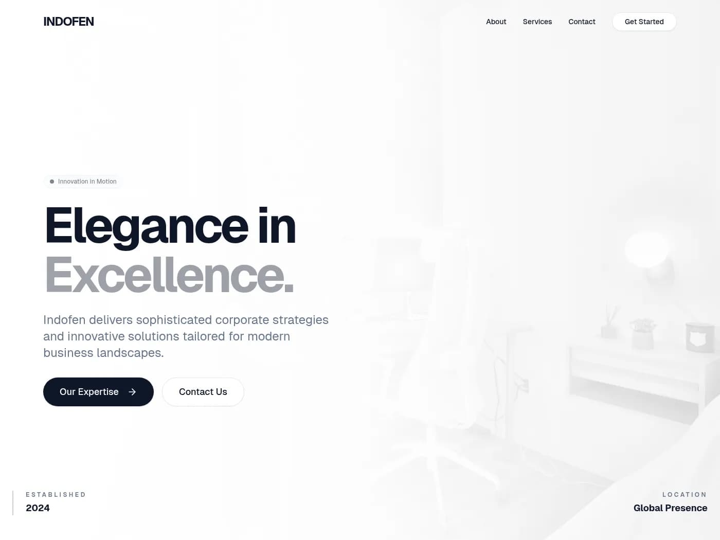 Indofen Minimalist Website