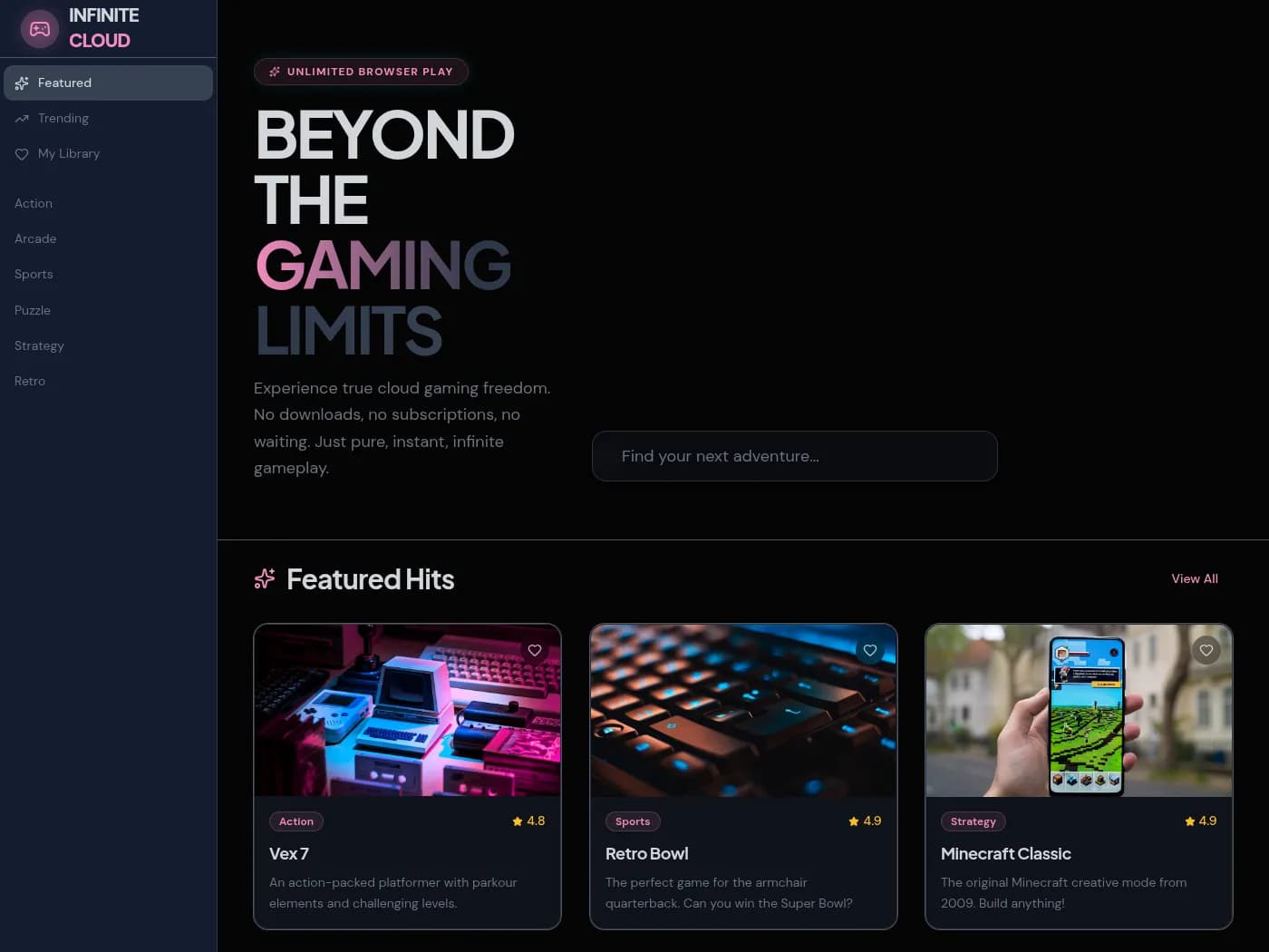 Infinite Cloud Gaming