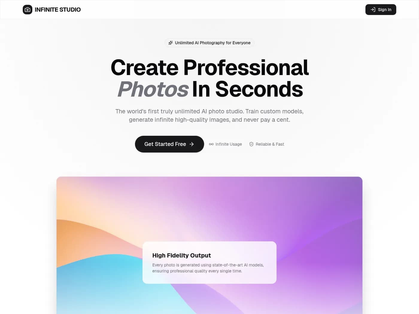 Infinite AI Photo Studio