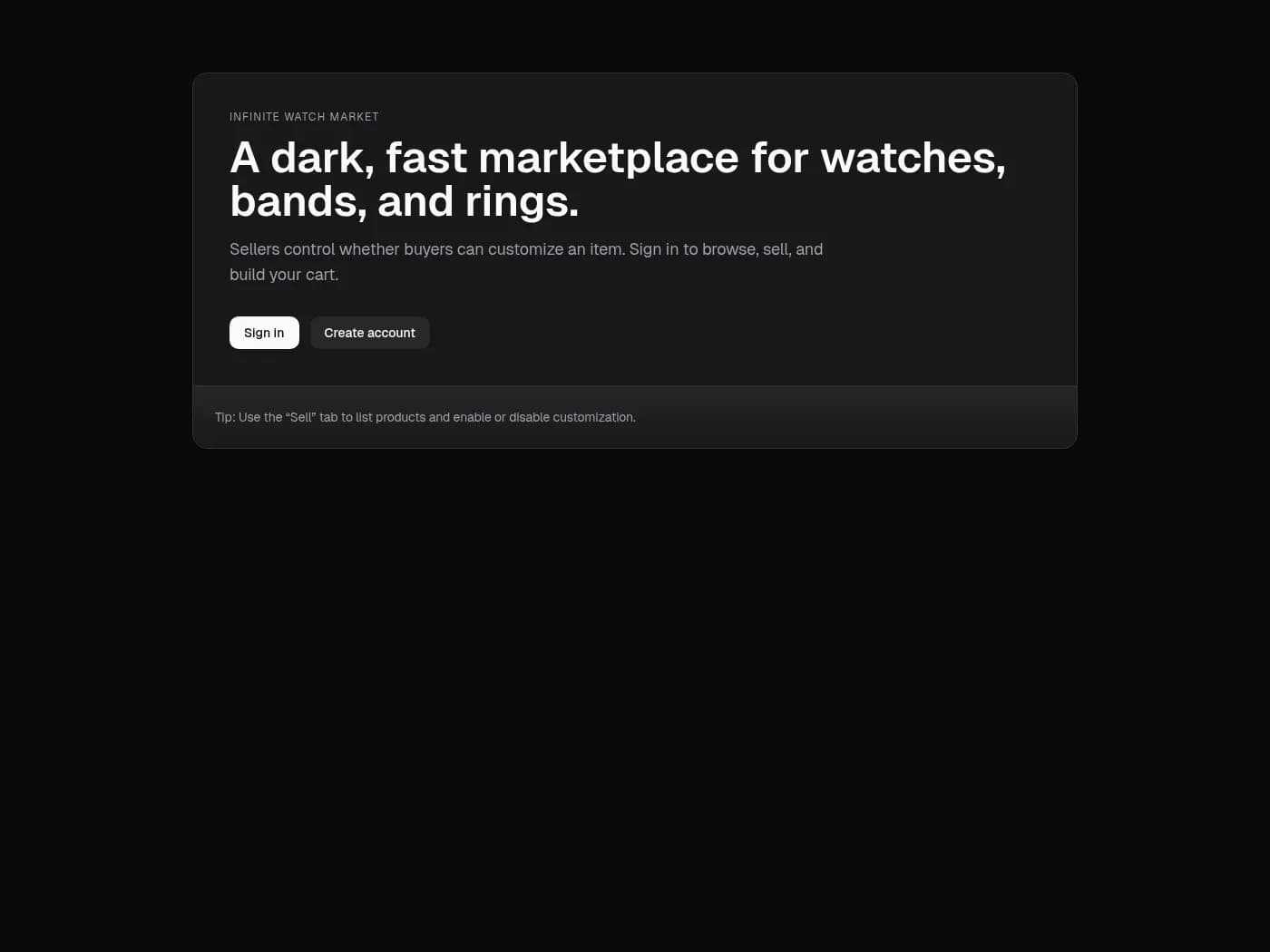 Infinite Watch Market