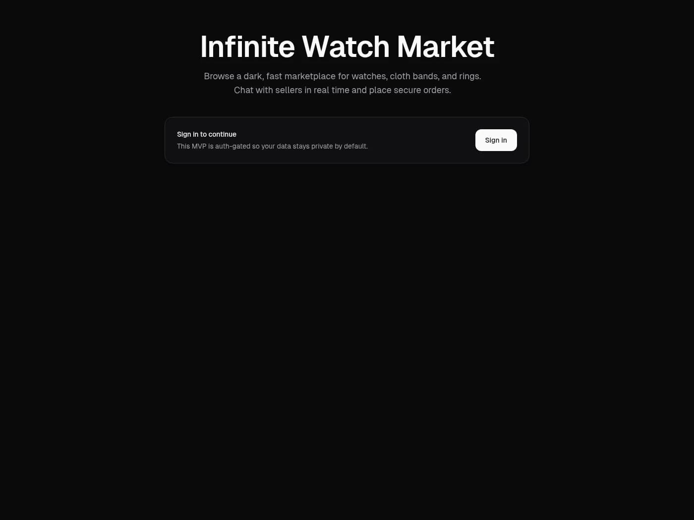Infinite Watch Market