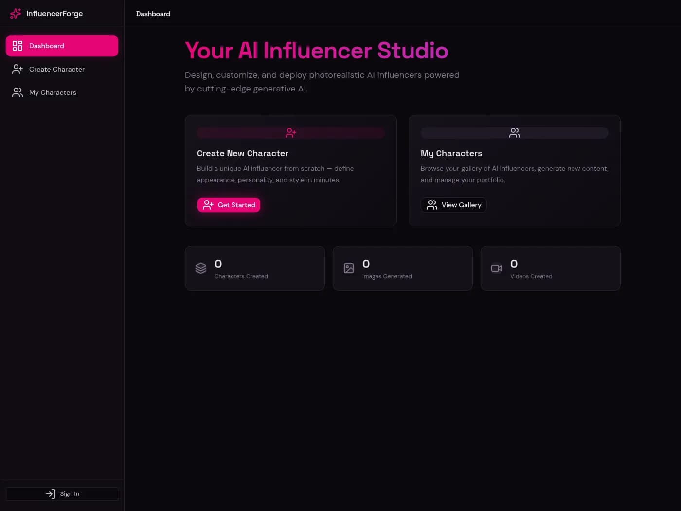 InfluencerForge AI Studio
