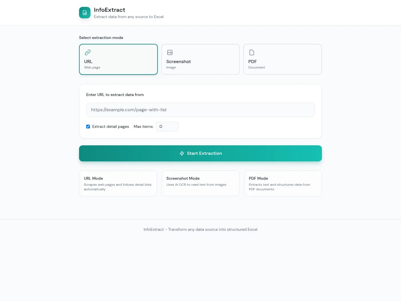 InfoExtract WebApp