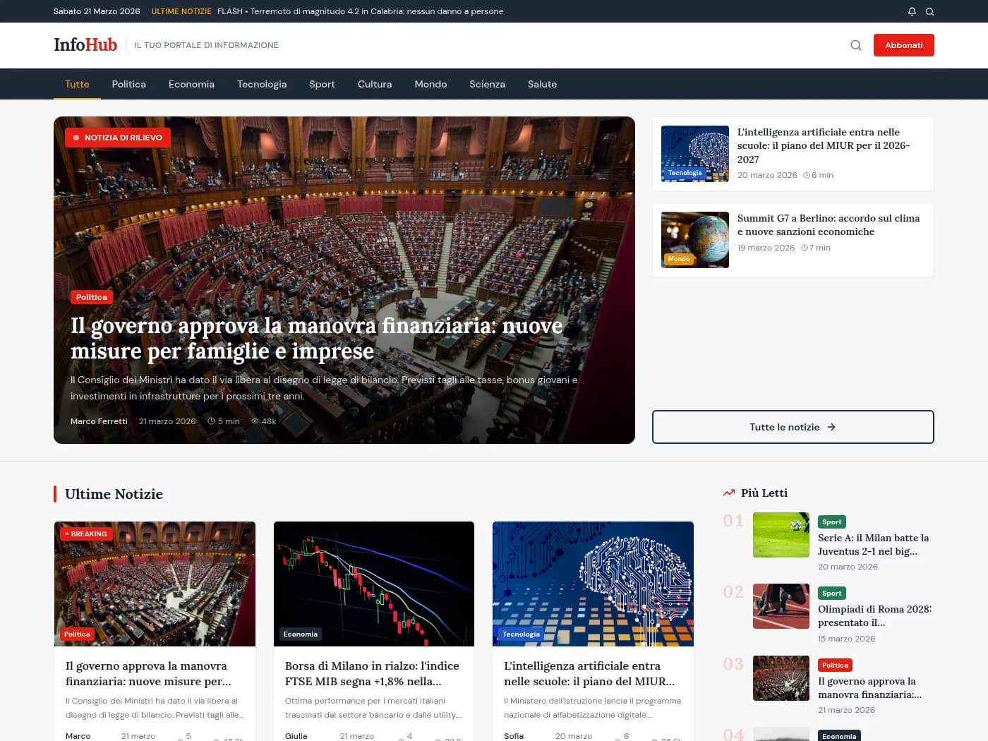 InfoHub News Portal