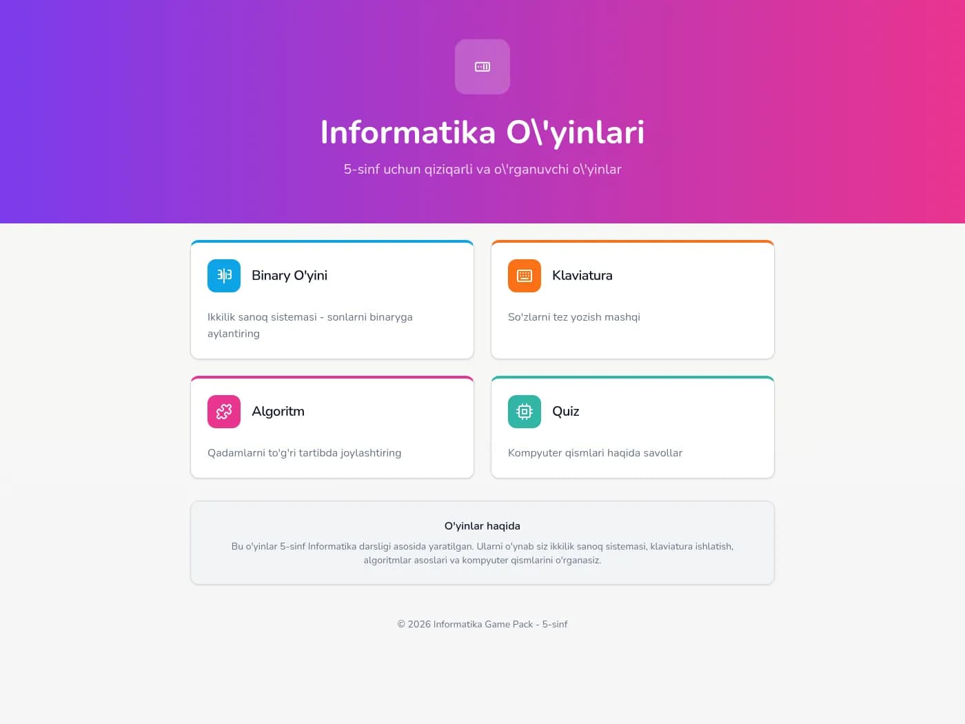 Informatika Game Pack