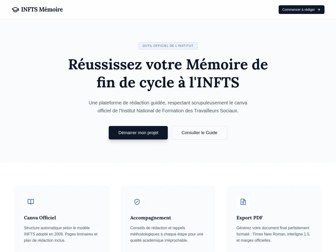Memoire Writer INFTS
