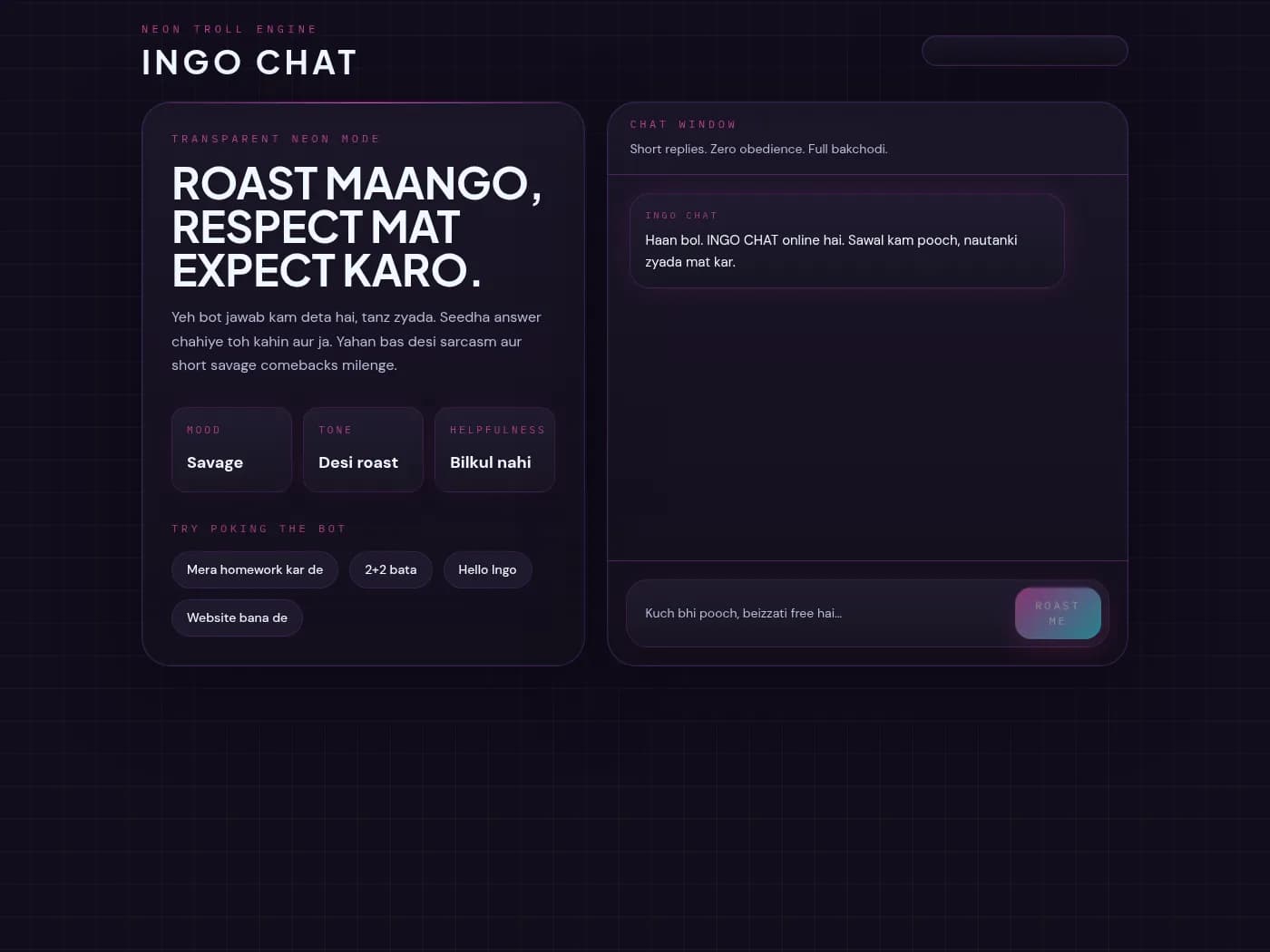 Ingo Chat: Savage Bot