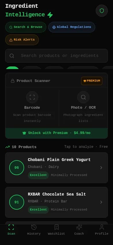 Ingredient Intelligence App