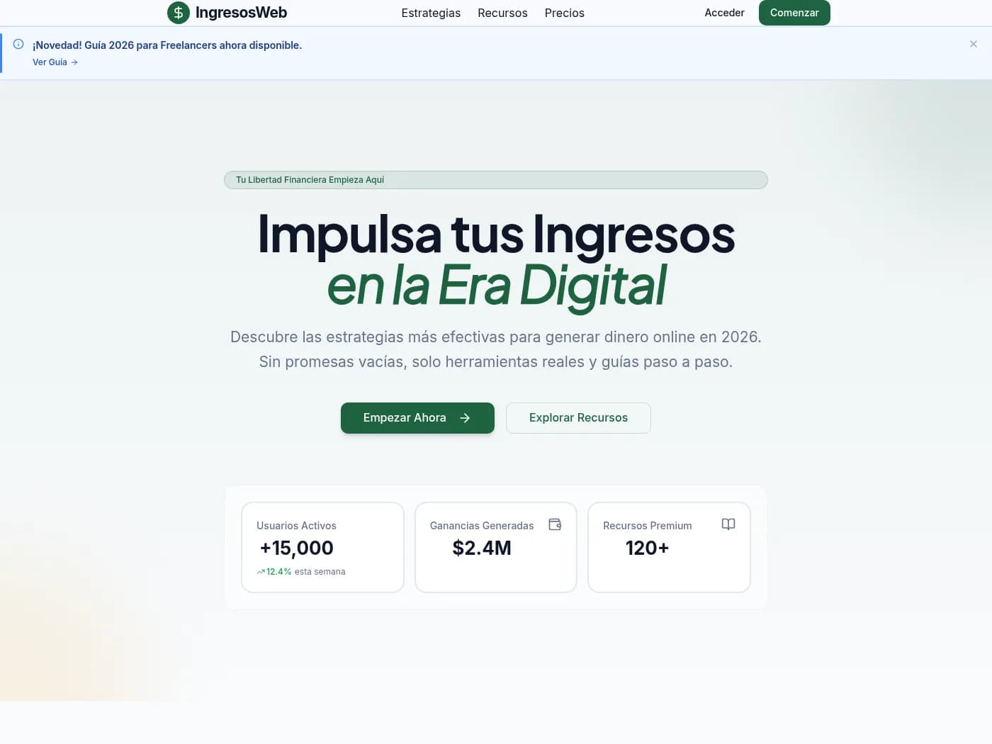 Ingresos Web Booster