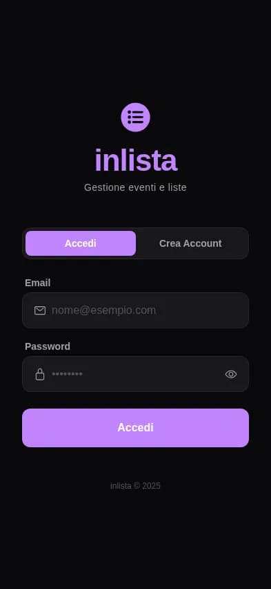inlista Event Access App