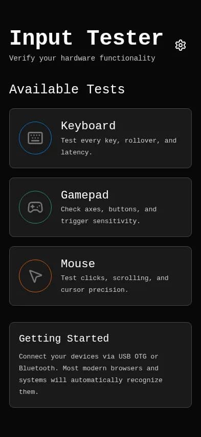 Input Device Tester