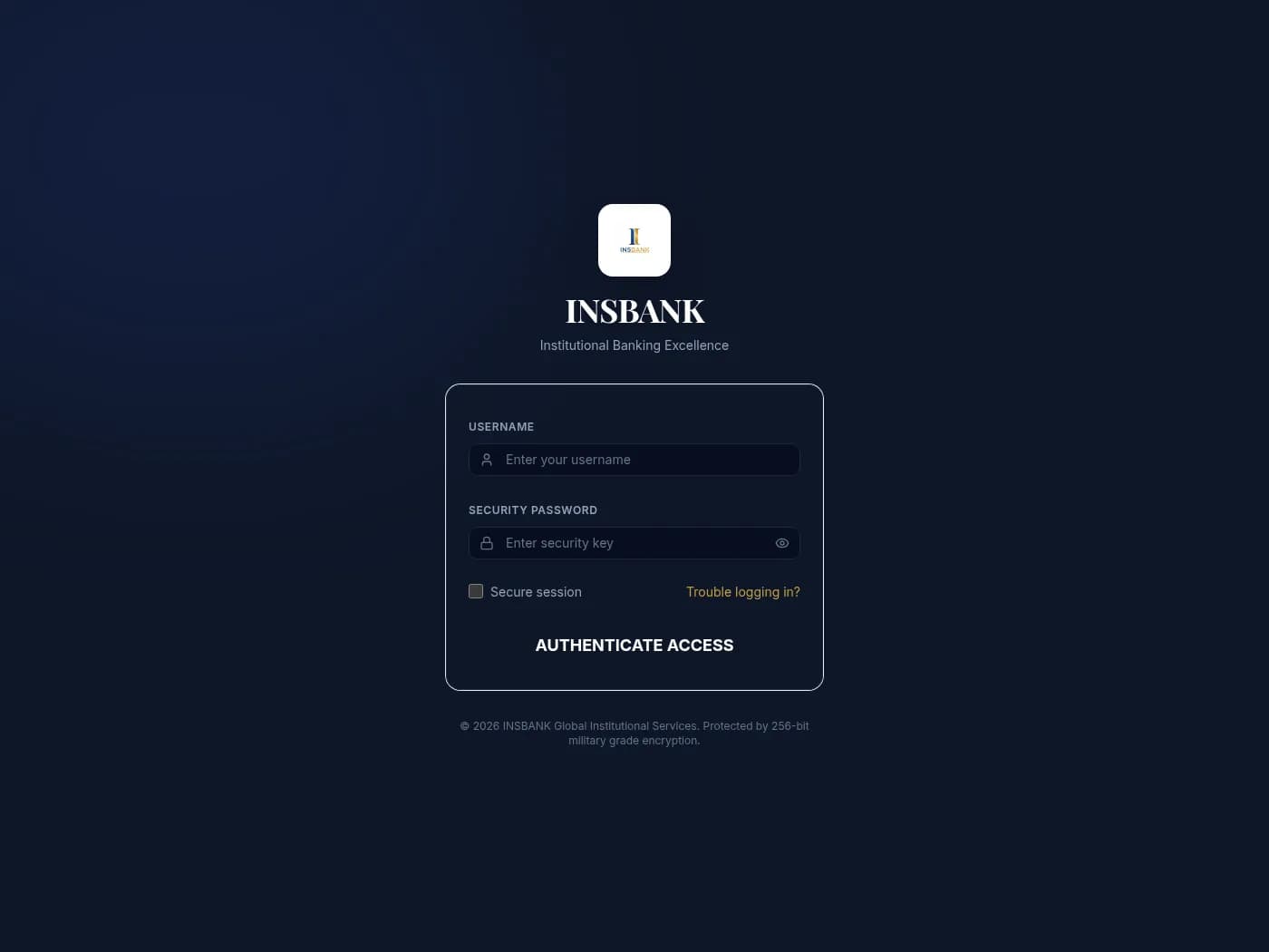 INSBANK Banking Portal
