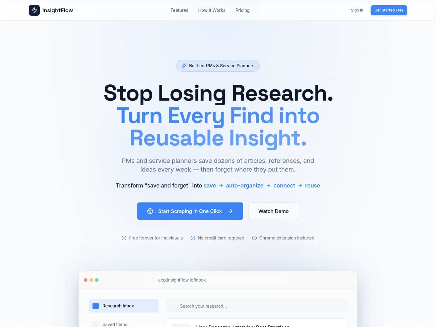 InsightFlow Landing Page