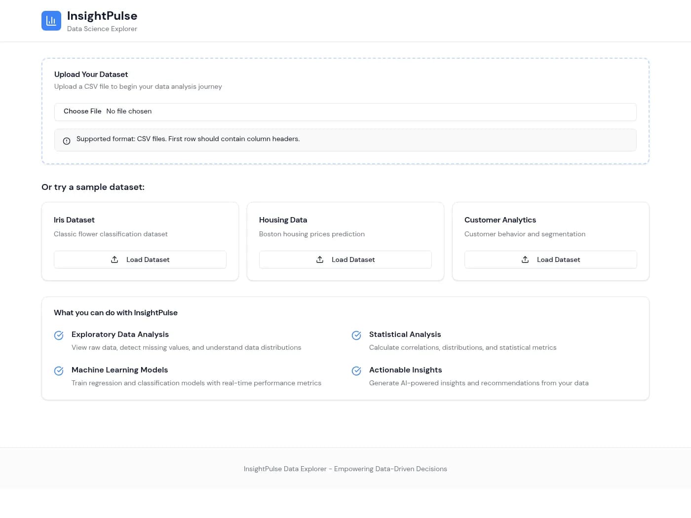 InsightPulse Data Explorer