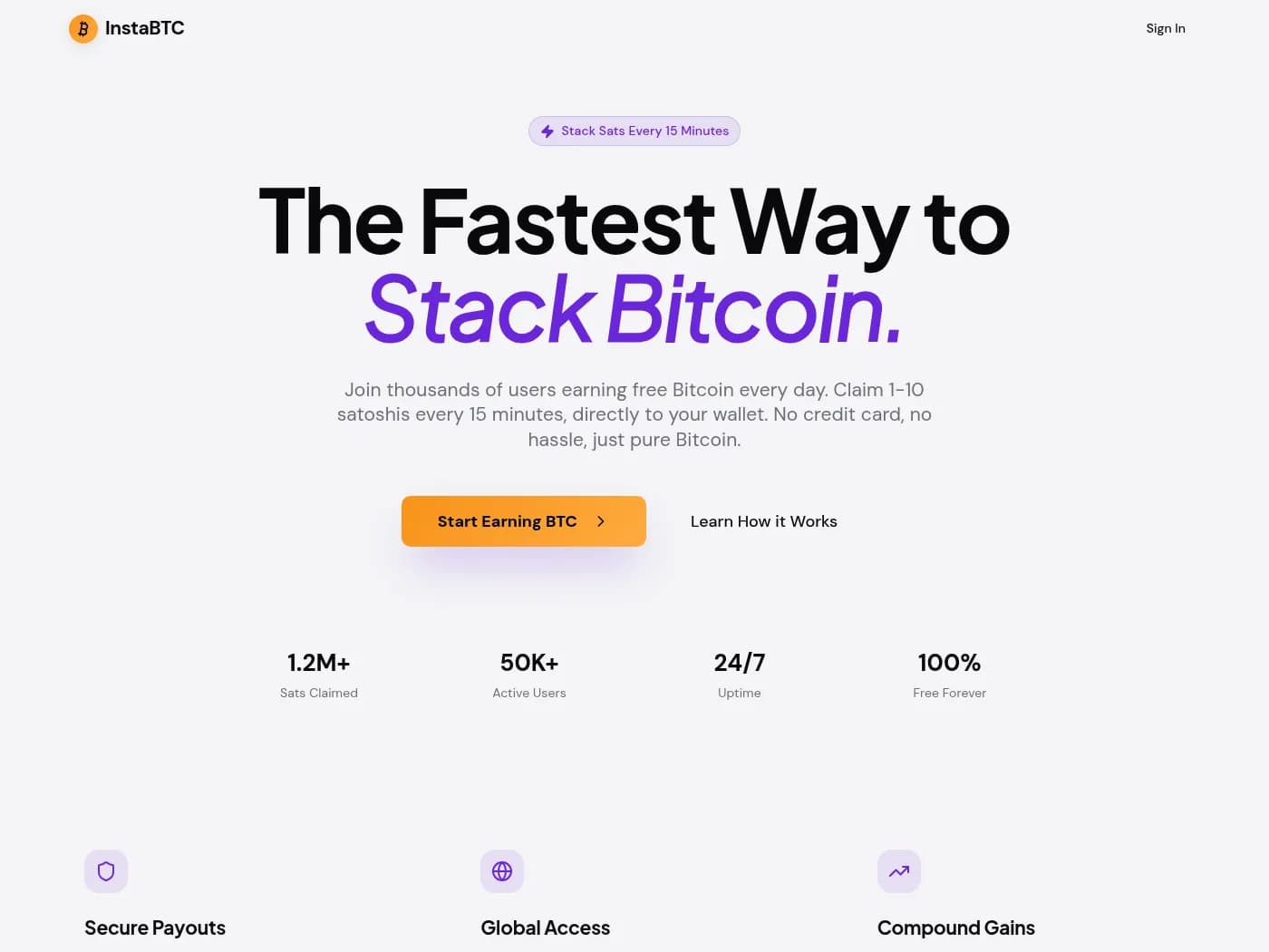 InstaBTC Faucet