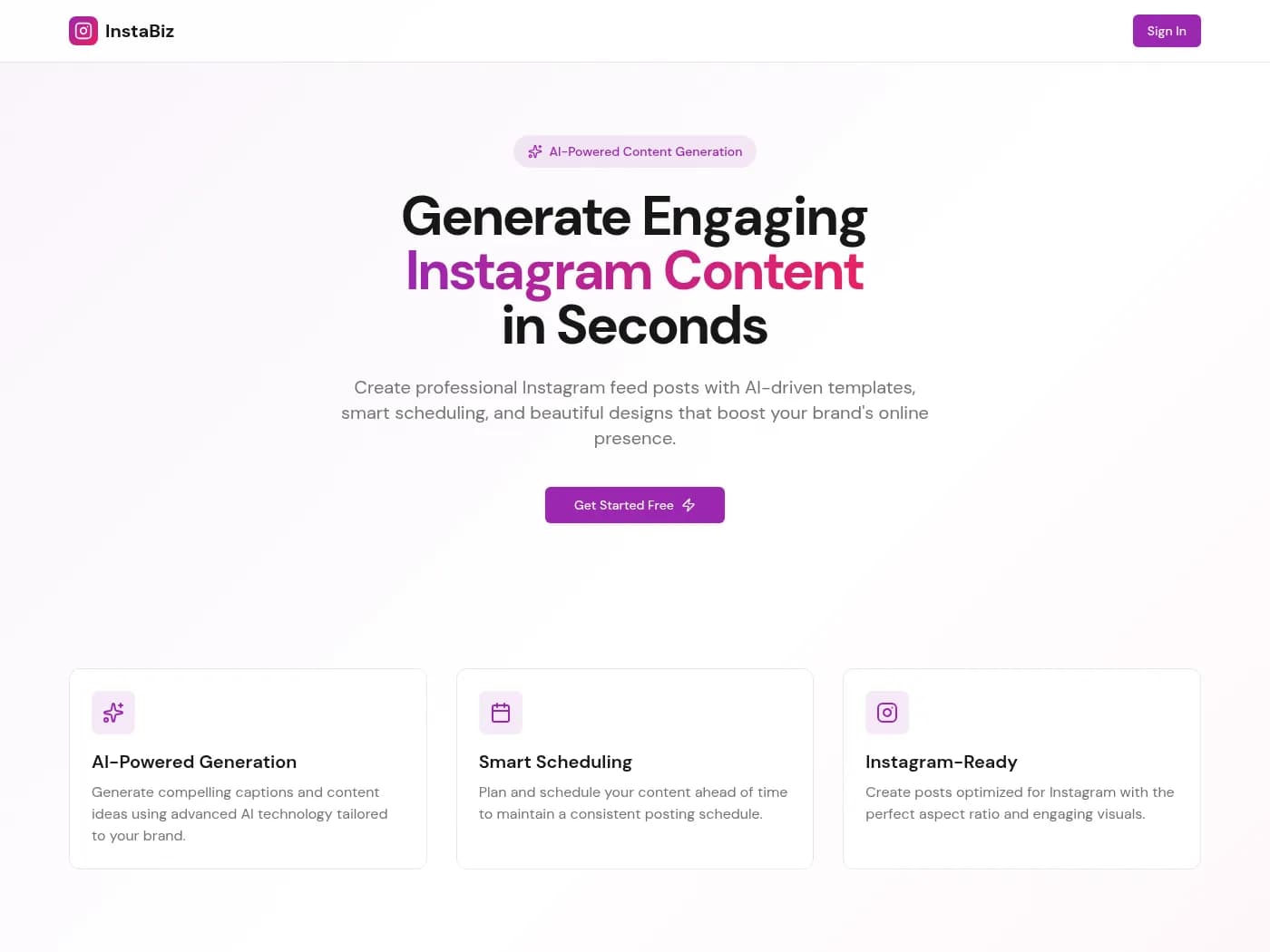 InstaBiz Feed Generator