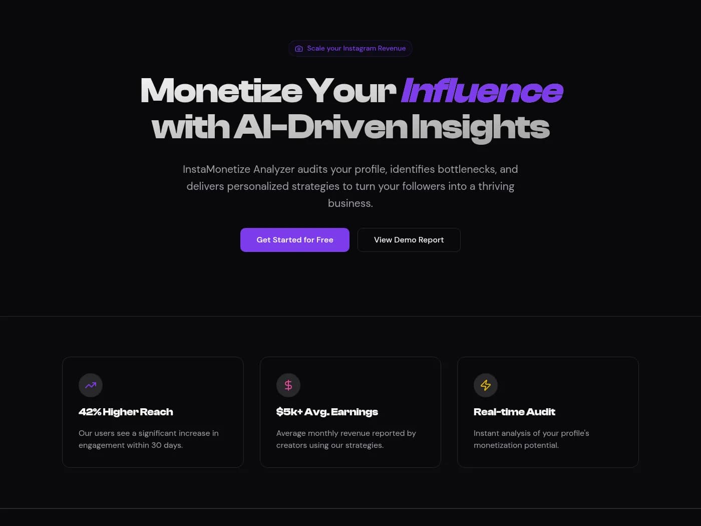 InstaMonetize Analyzer