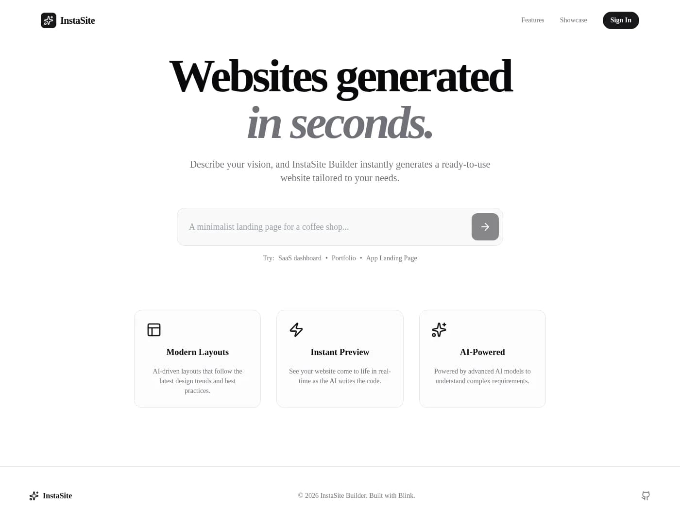 InstaSite Builder