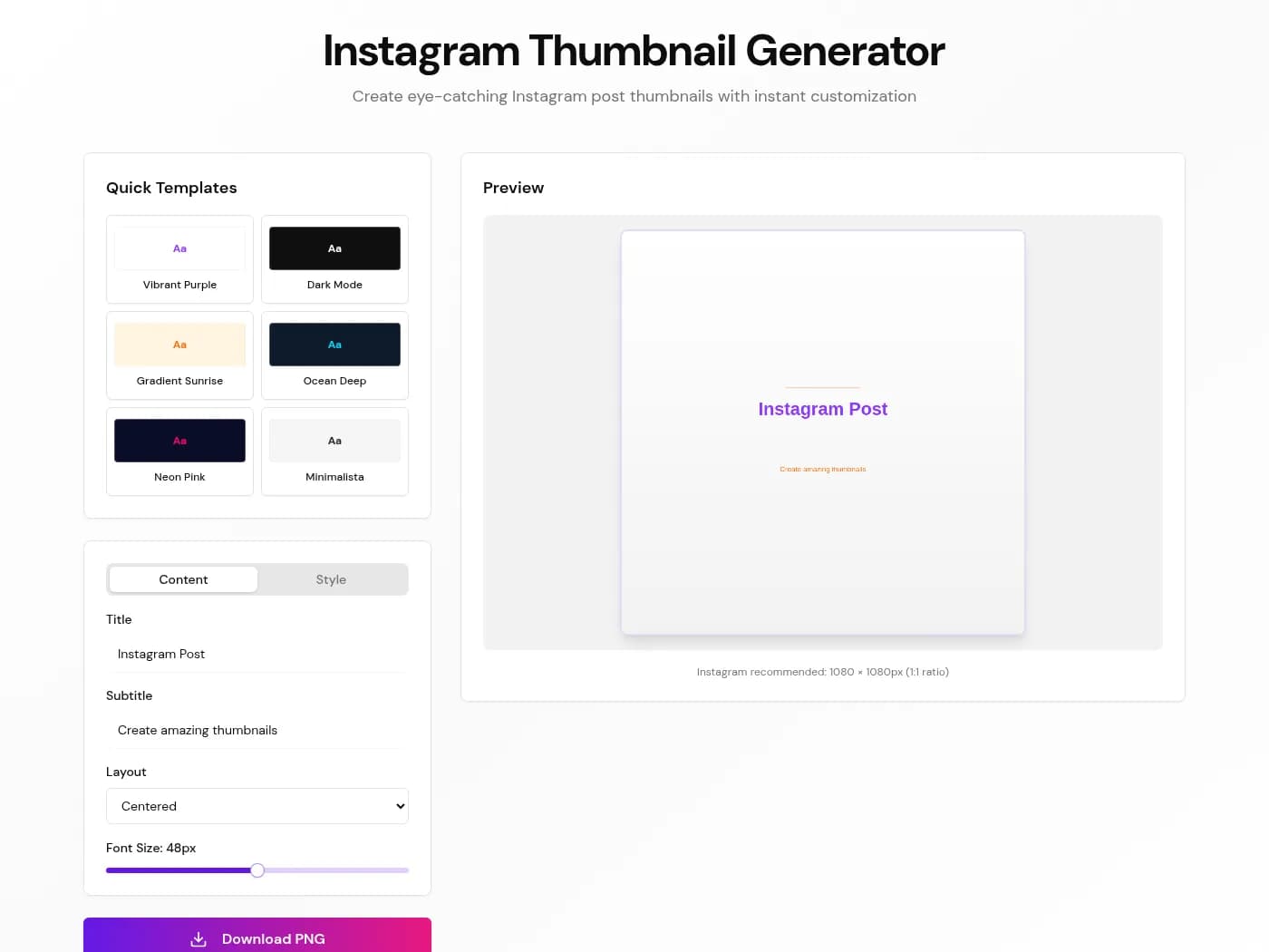 InstaThumb Generator