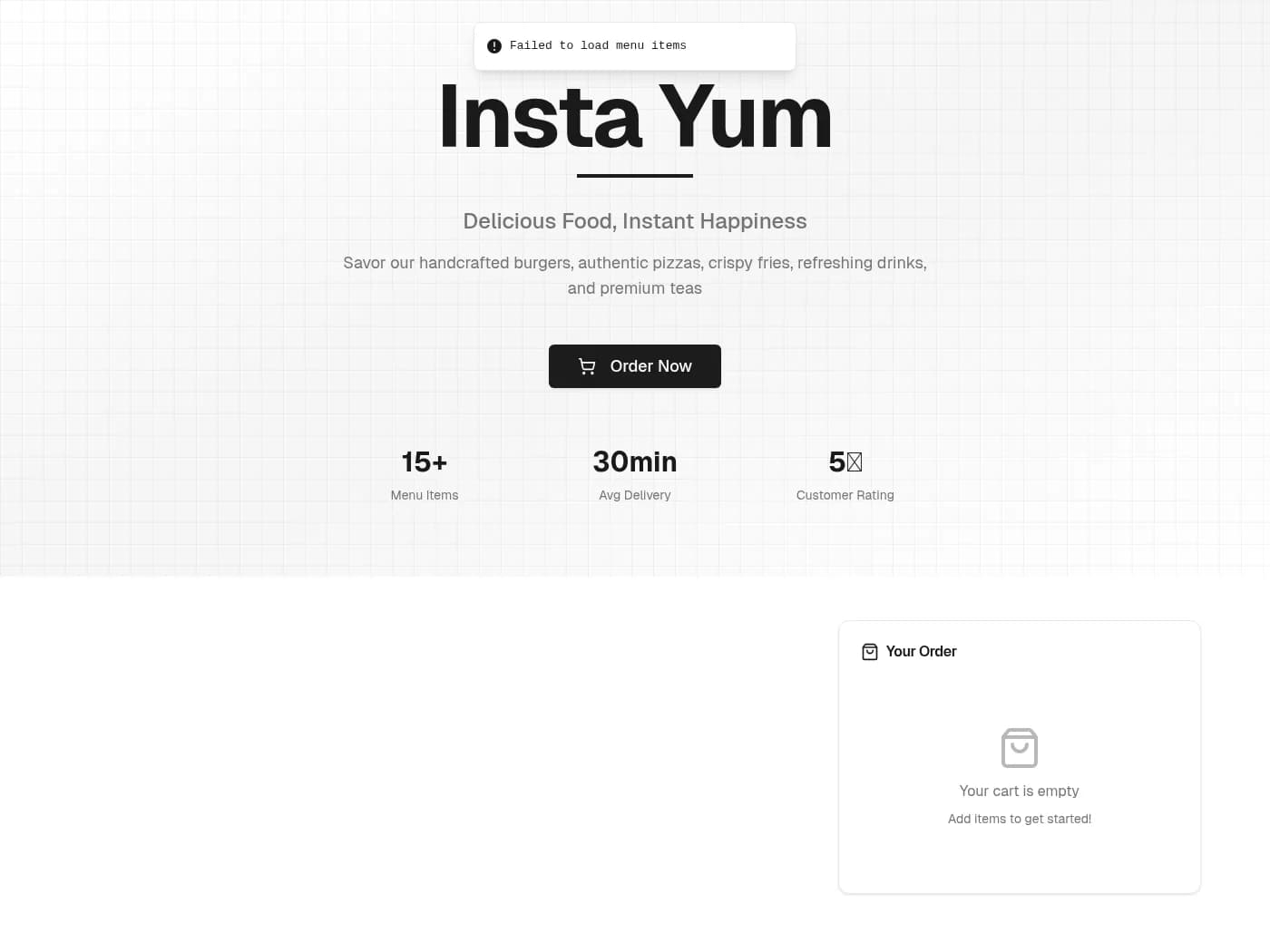 Insta Yum Ordering App