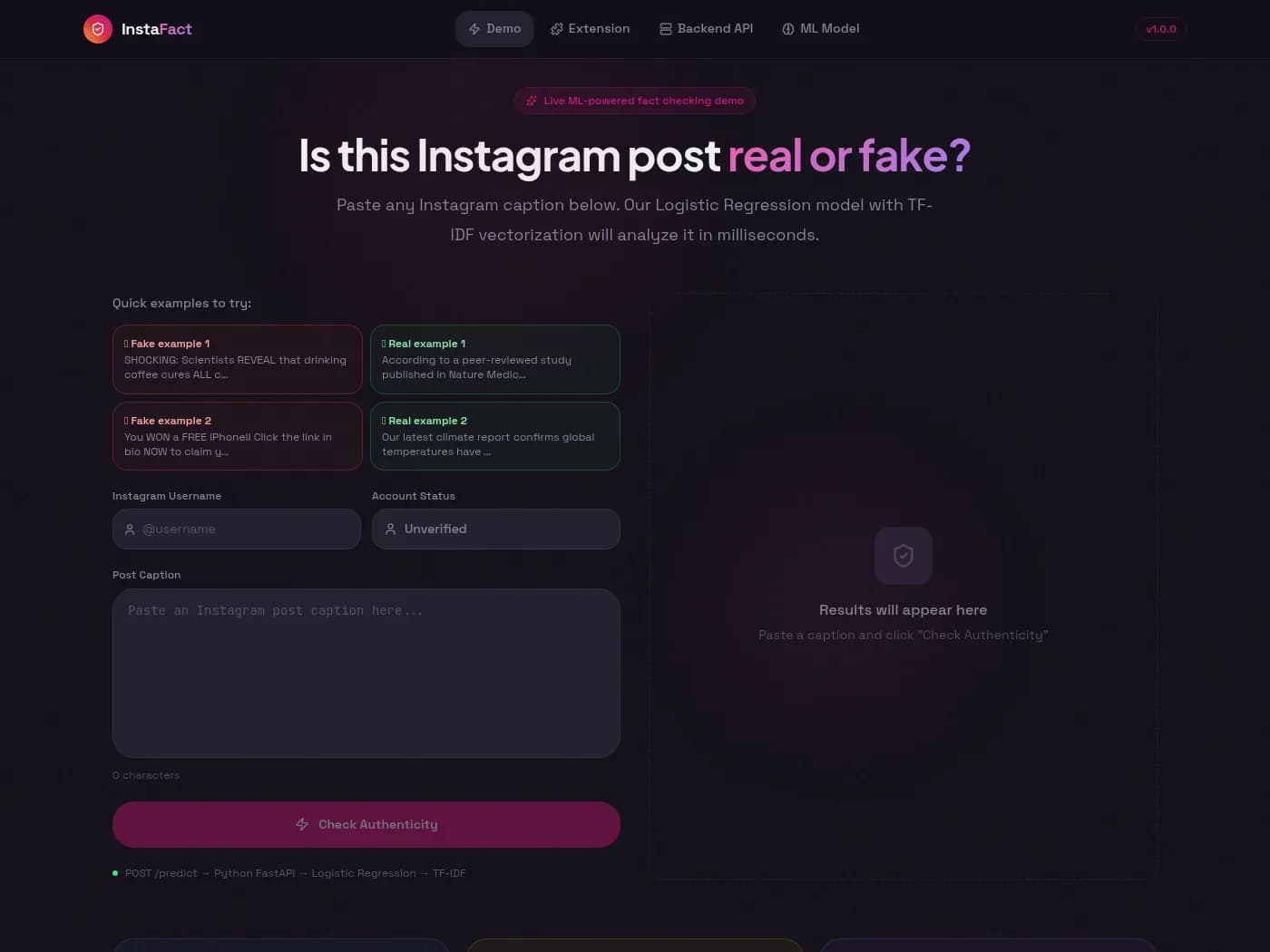 InstaFact Checker
