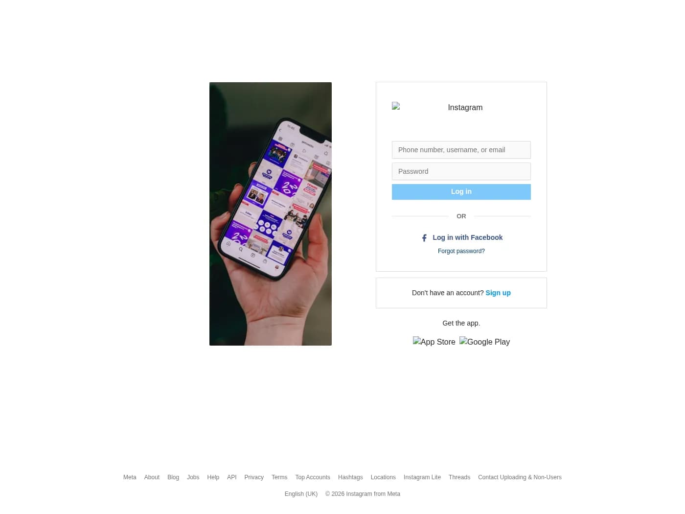 Instagram Login Replica