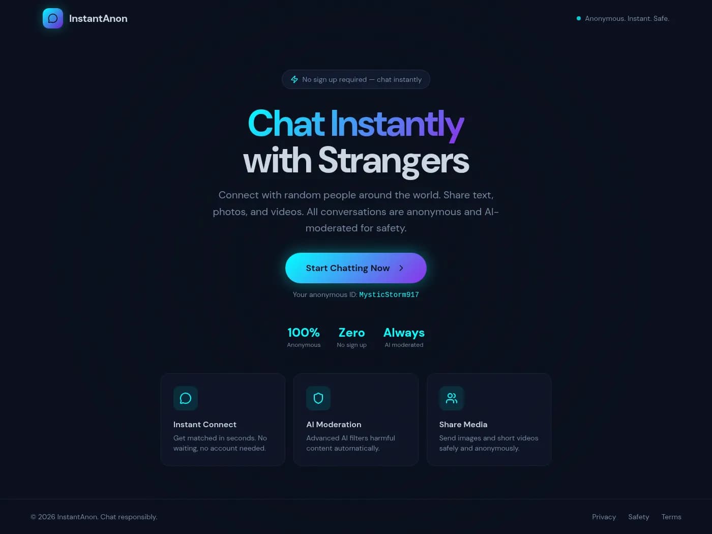InstantAnon Chat