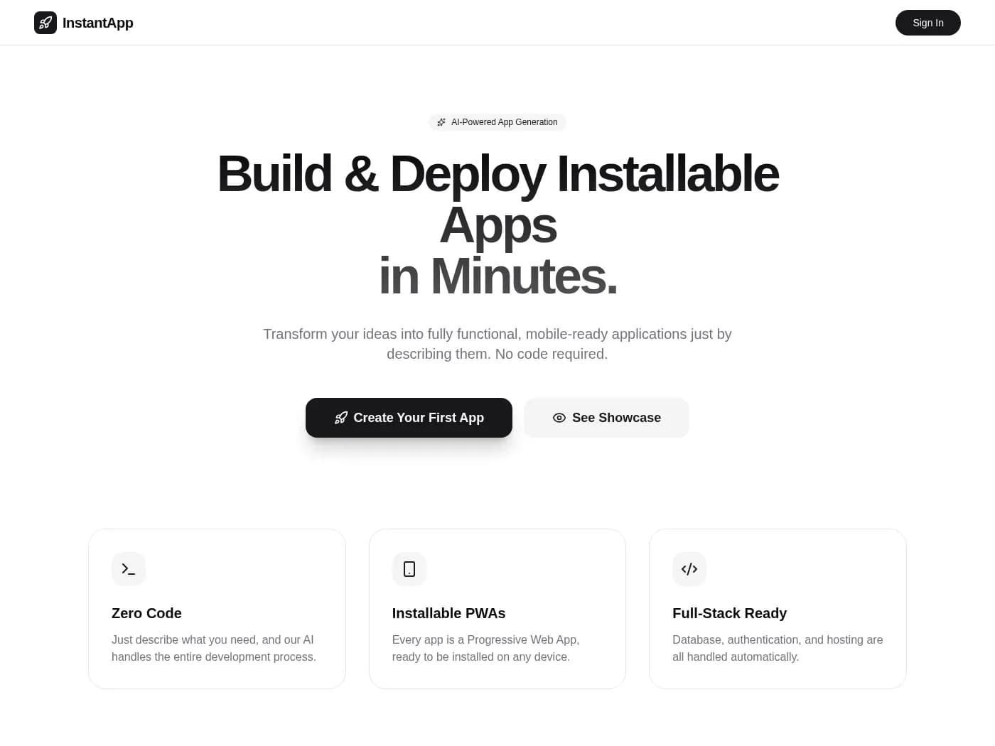 Instant App Builder
