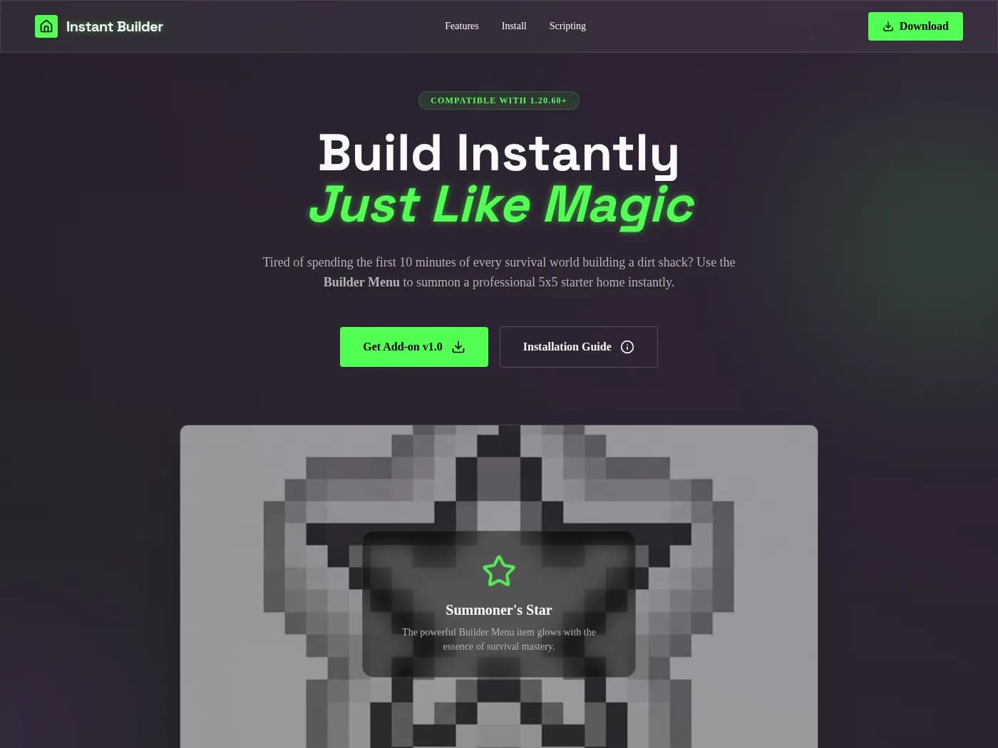 Instant Builder Menu
