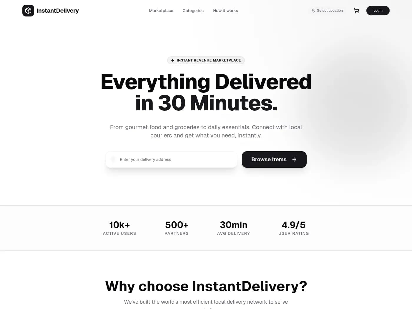 Instant Delivery Marketplace