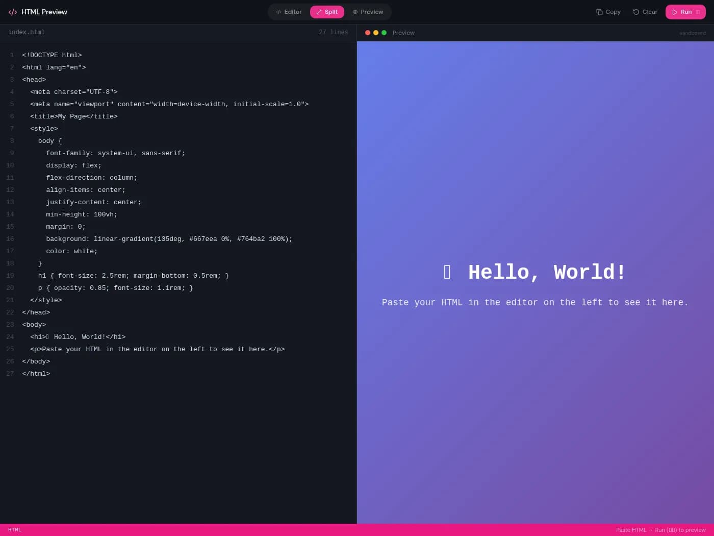 Instant HTML Preview