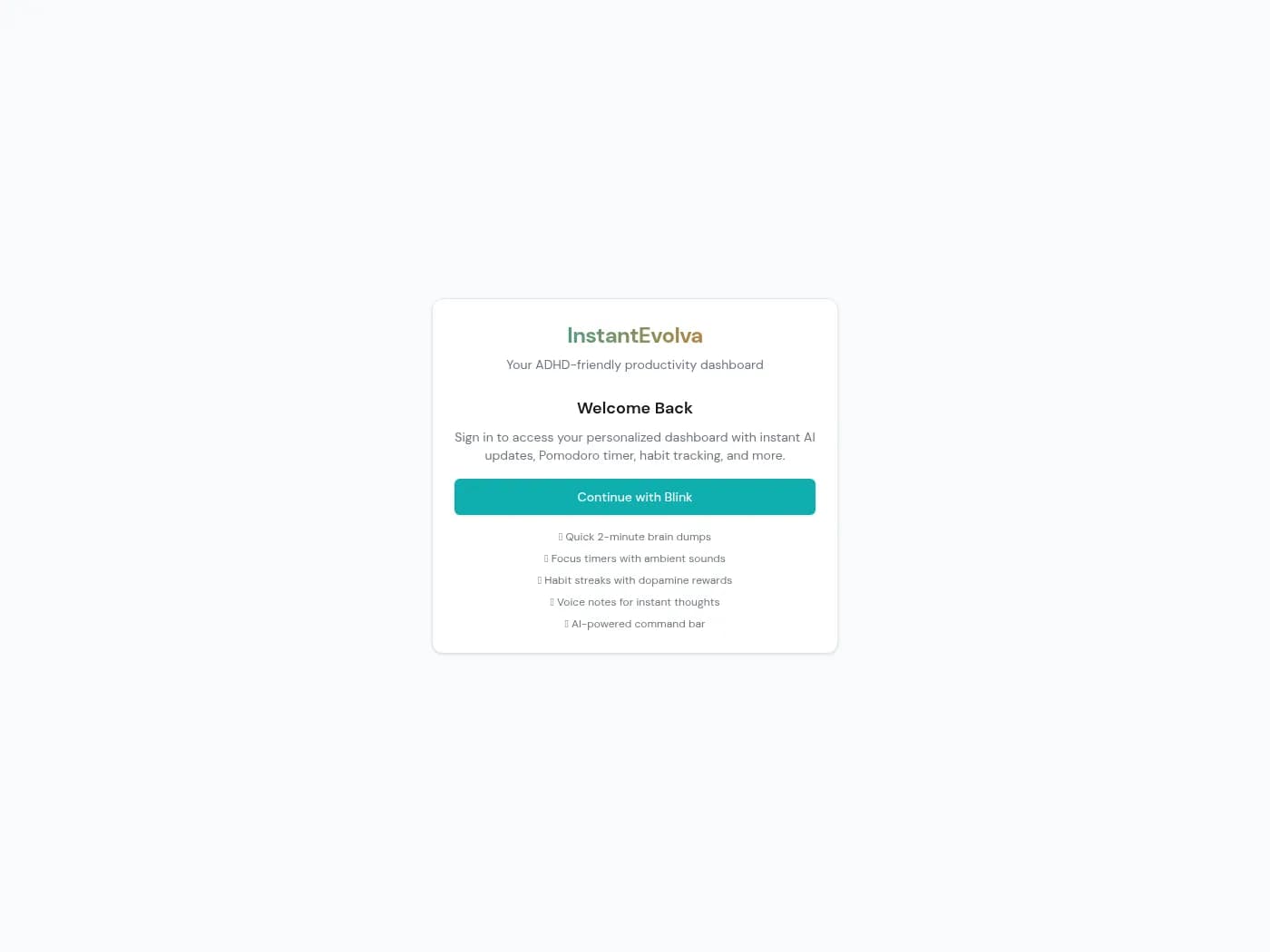 InstantEvolva Focus Dashboard