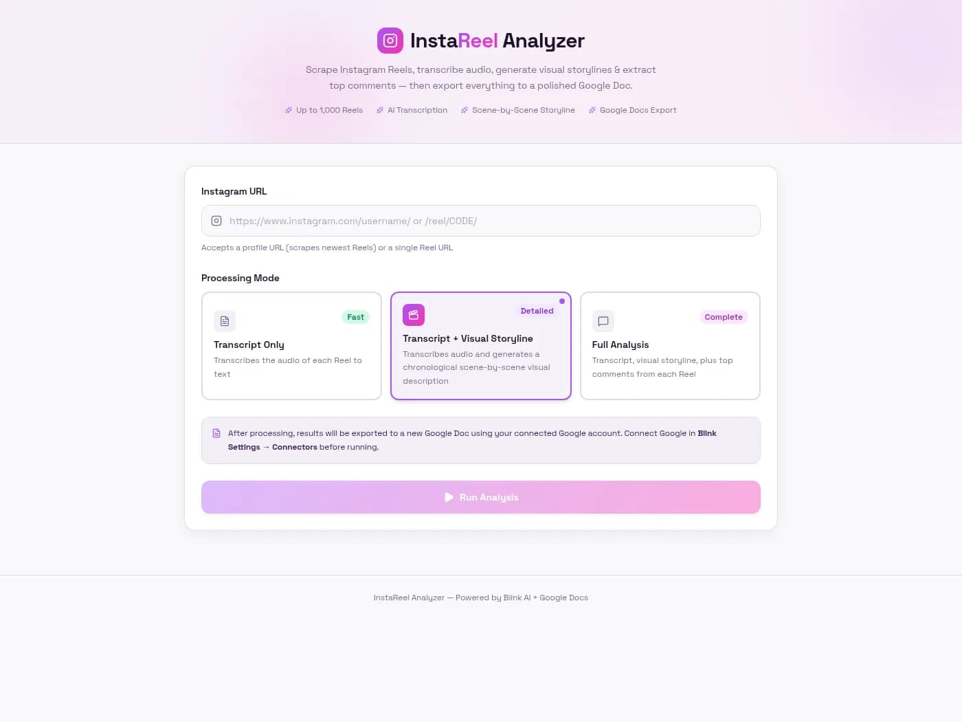 InstaReel Analyzer