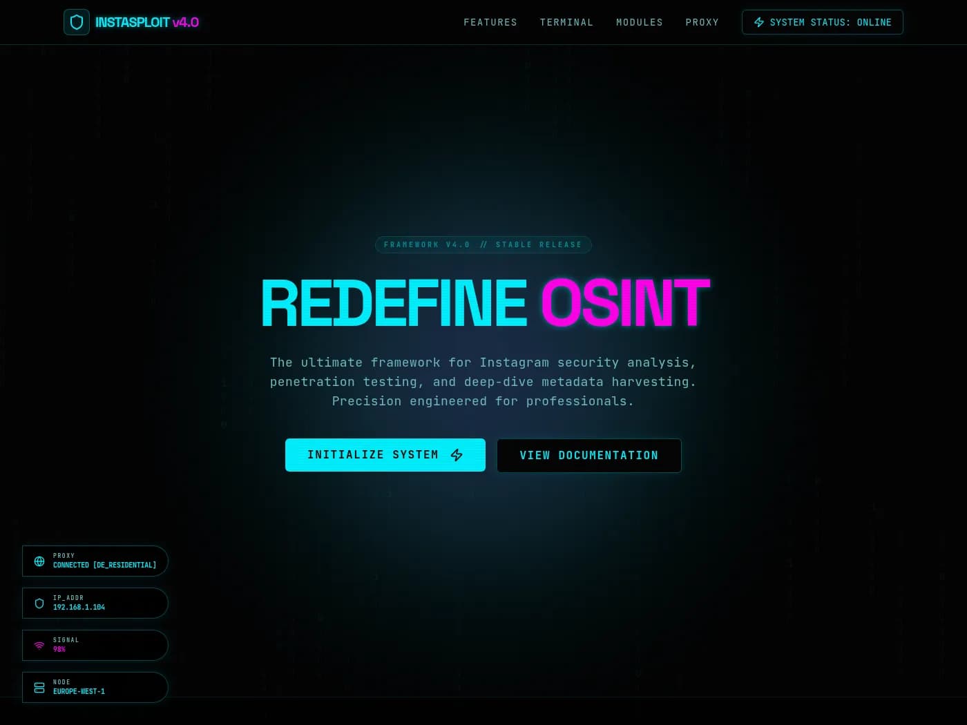 Instasploit HTML Portal
