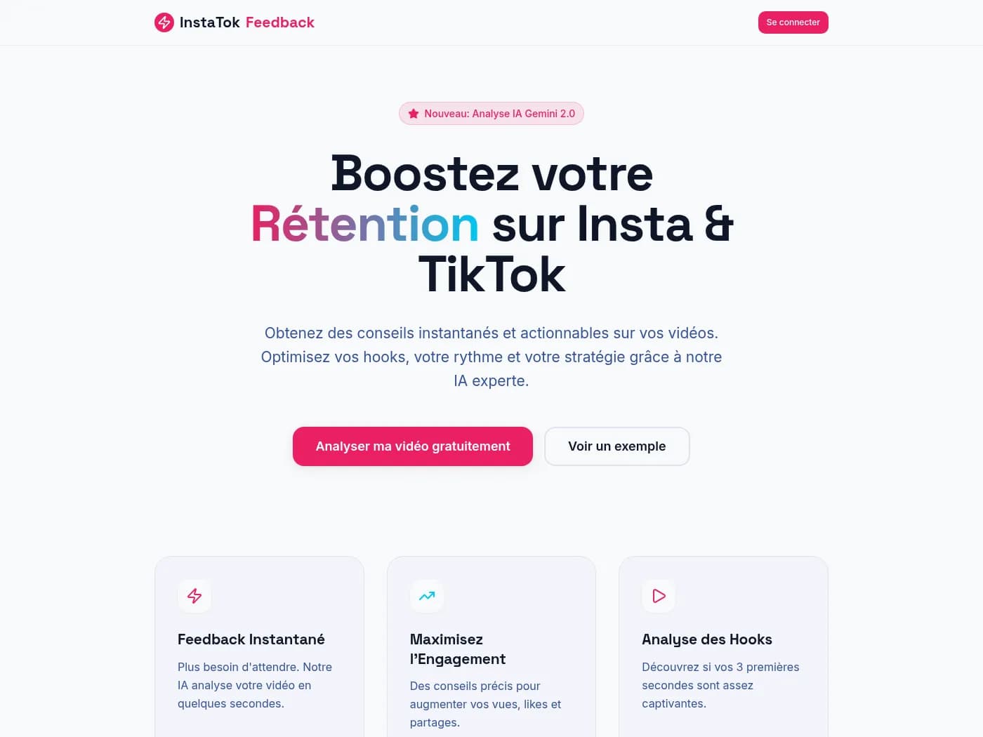 InstaTok Video Feedback