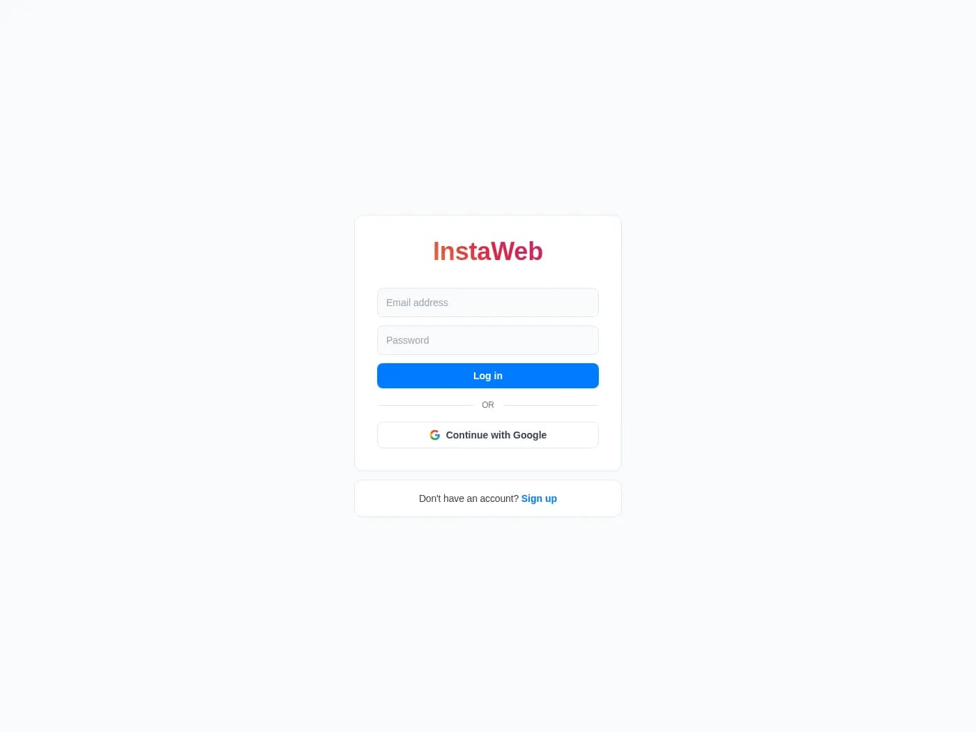 InstaWeb Clone