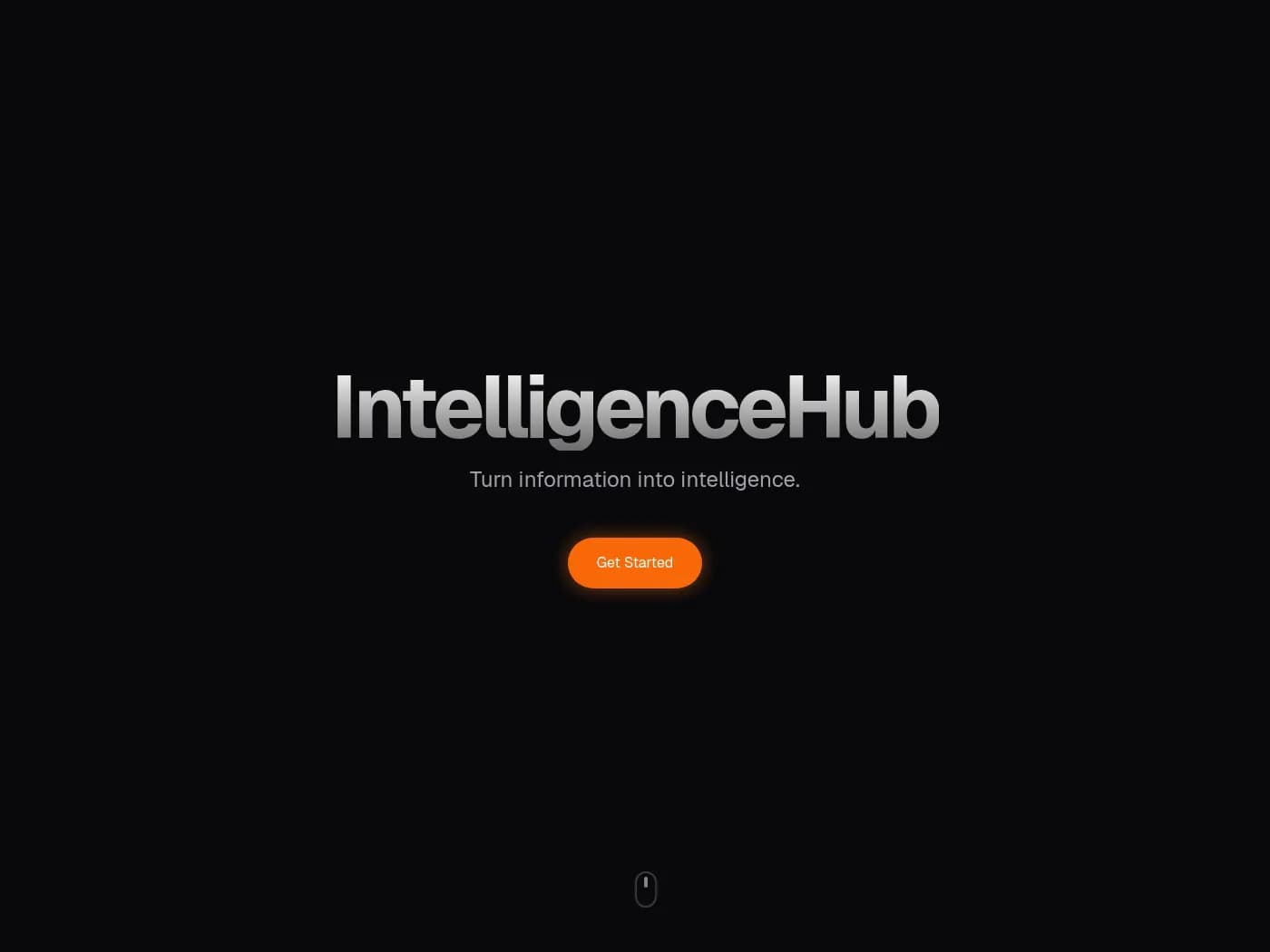 IntelligenceHub 3D Landing