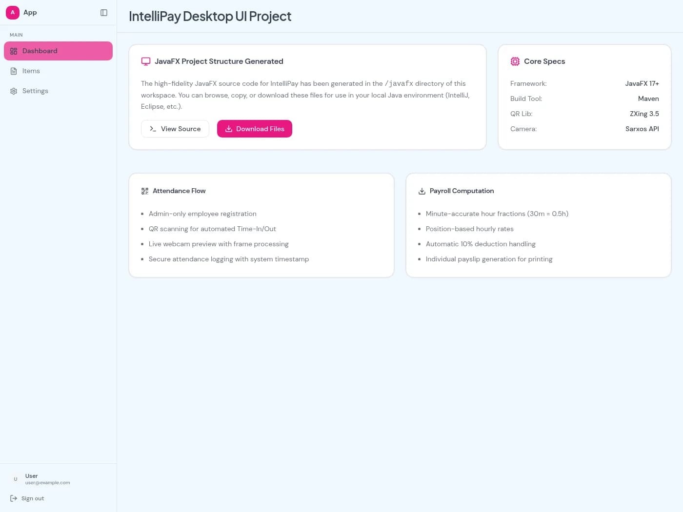 IntelliPay Payroll Dashboard