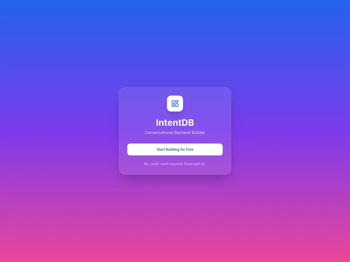 IntentDB Conversational Builder