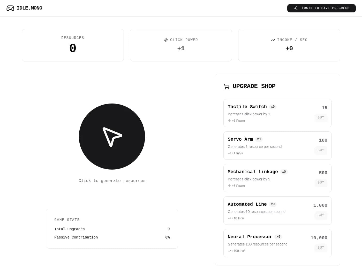 Idle Interactive Game