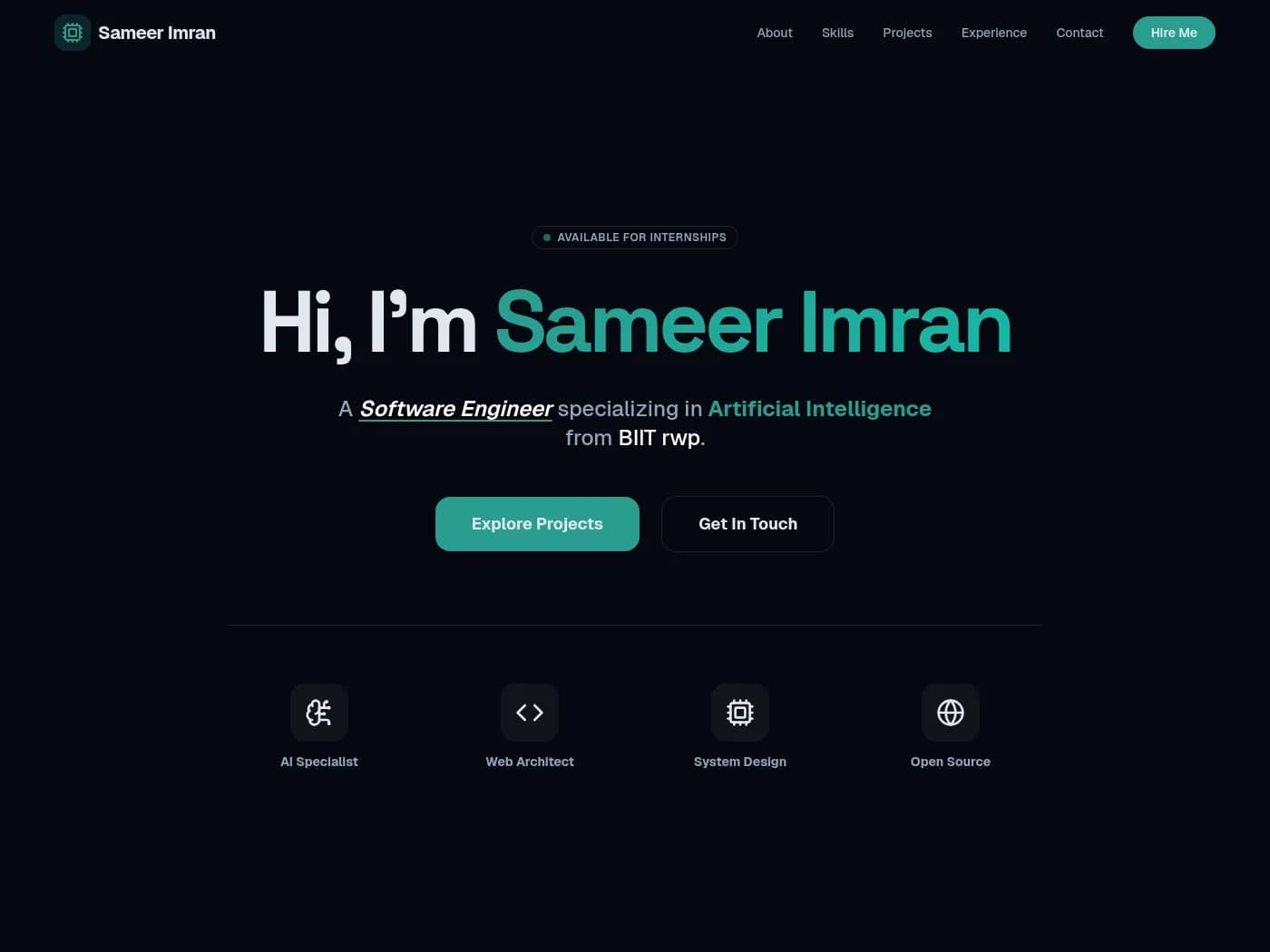Intern Portfolio Pro