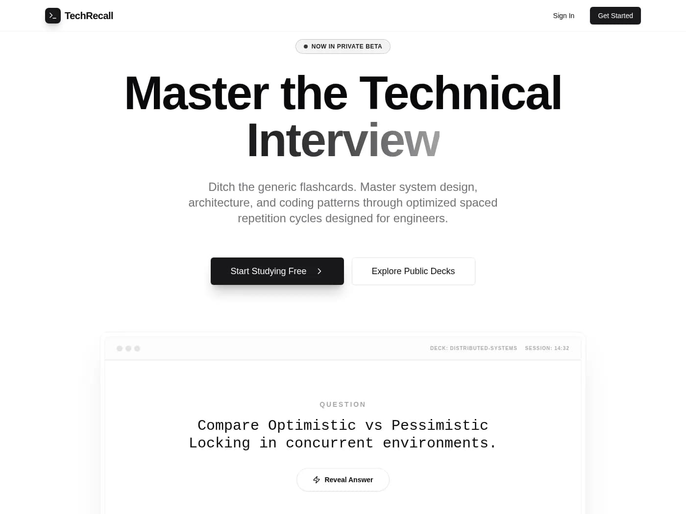 Tech Interview Flashcards