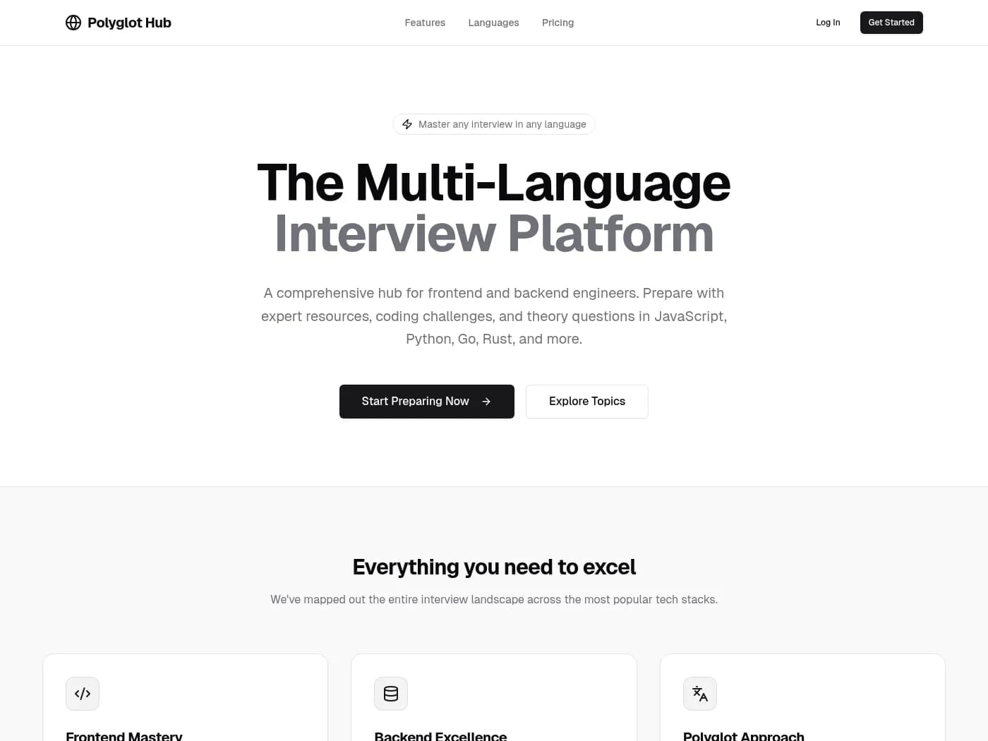 Polyglot Interview Hub