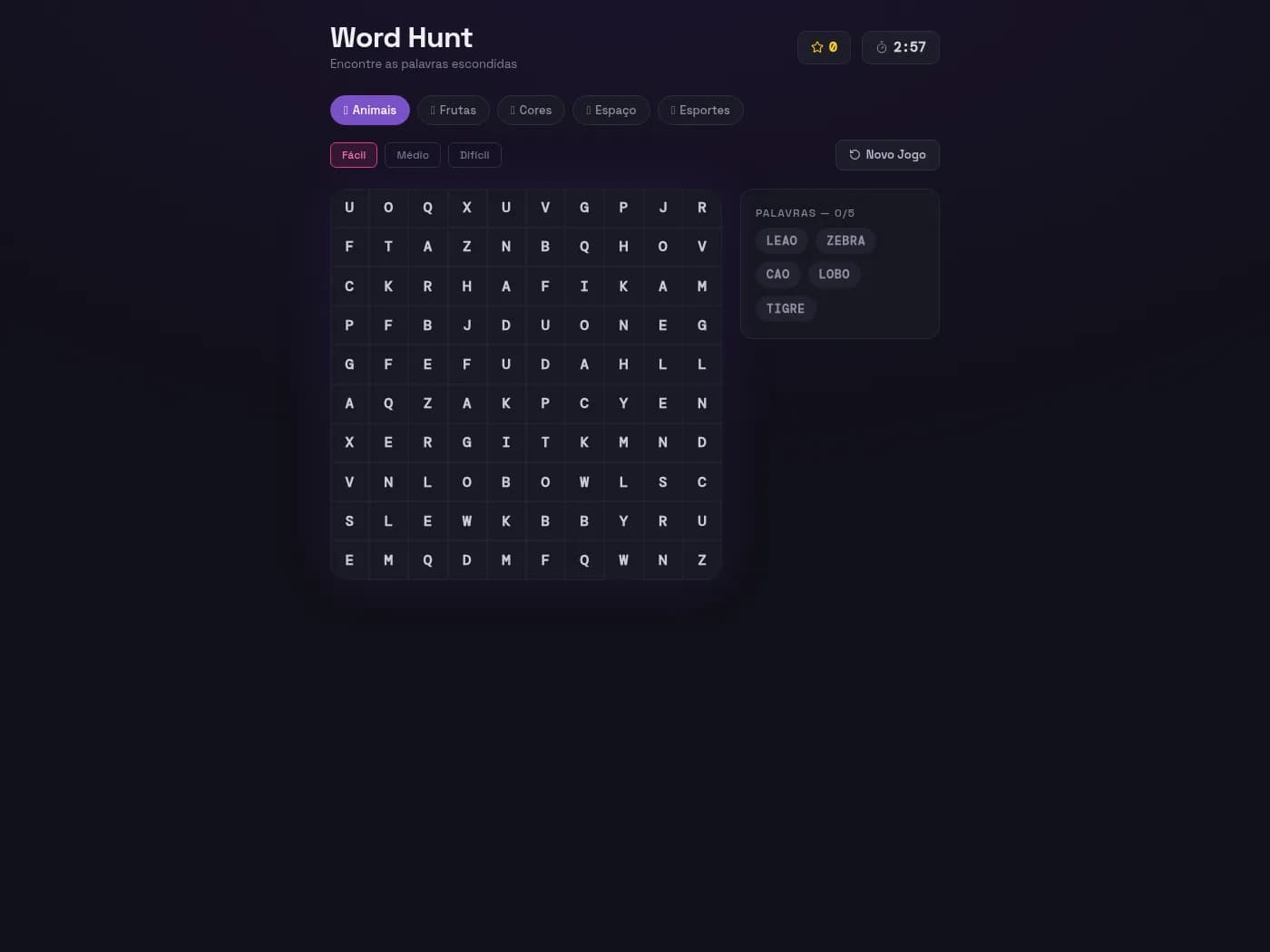 Word Hunt Game