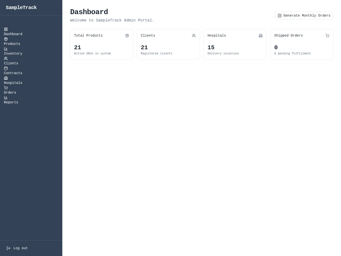 SampleTrack Admin Portal