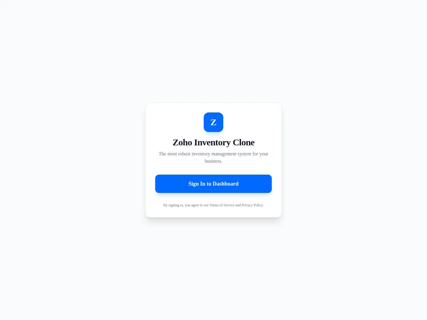 Zoho Inventory Clone