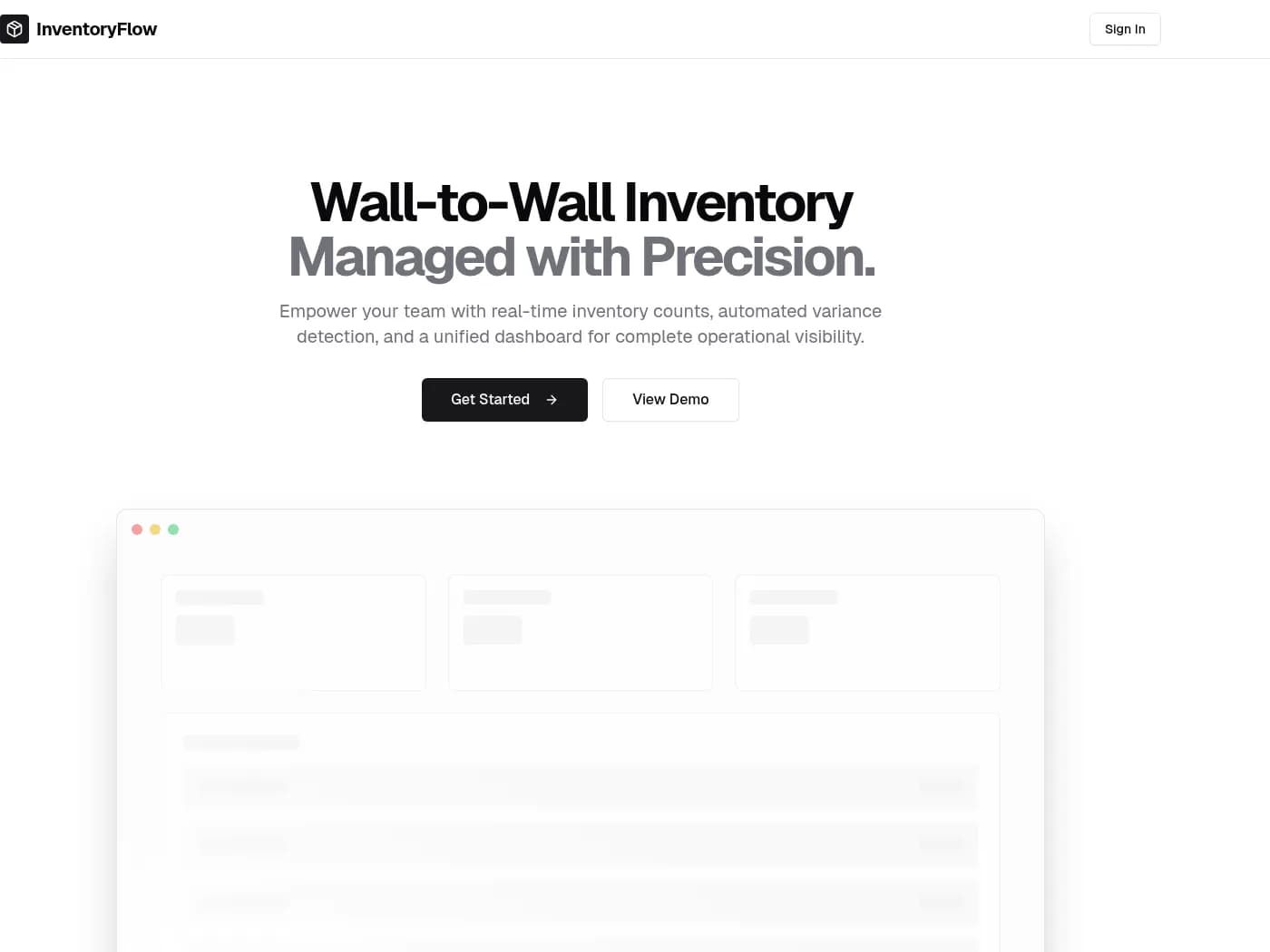 InventoryFlow Dashboard